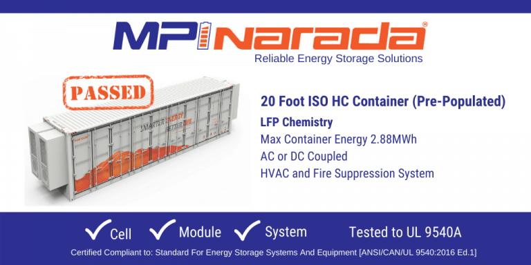Battery Energy Storage Systems UL9540A Certified